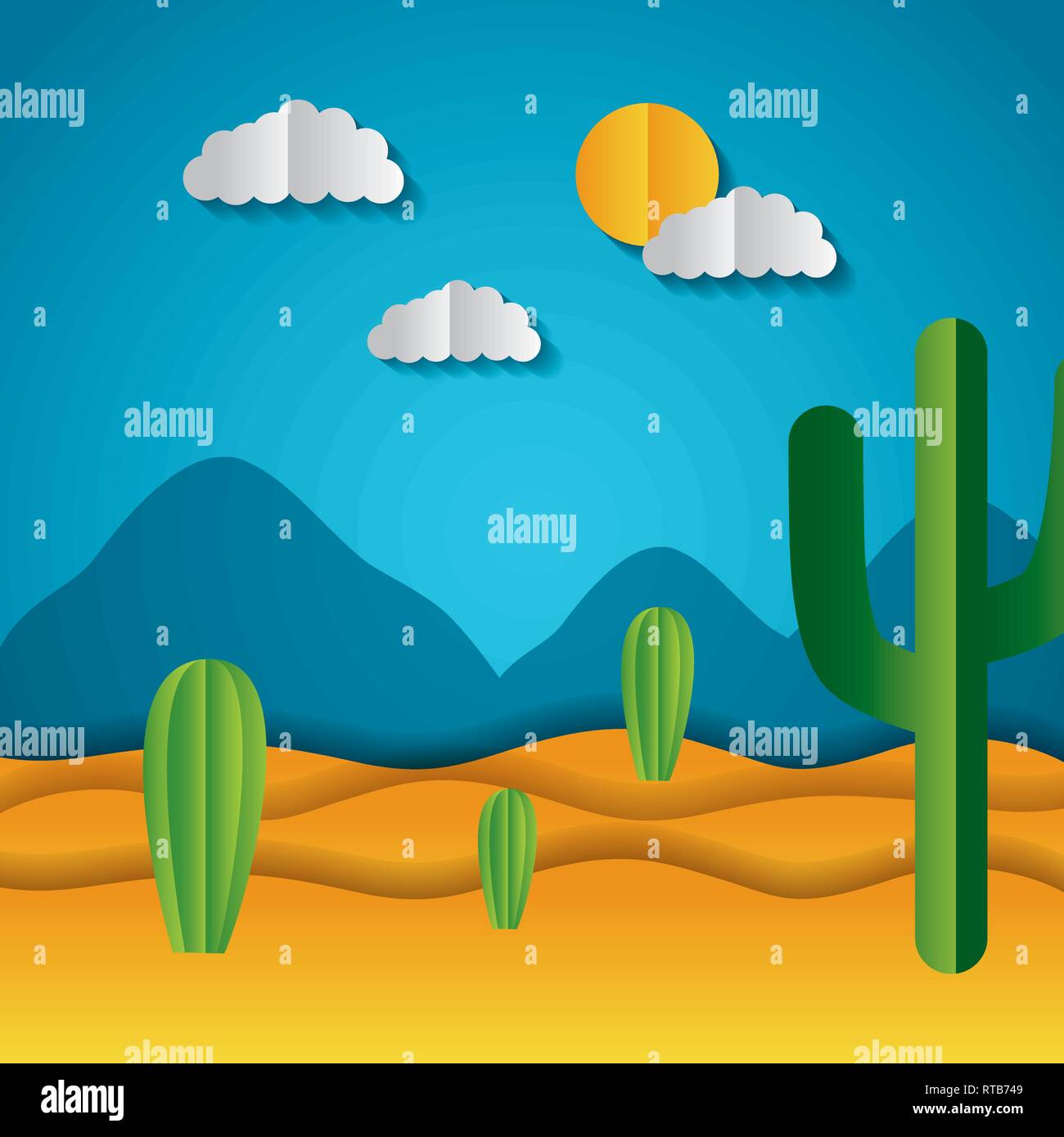 paper origami landscape Stock Vector Image & Art - Alamy