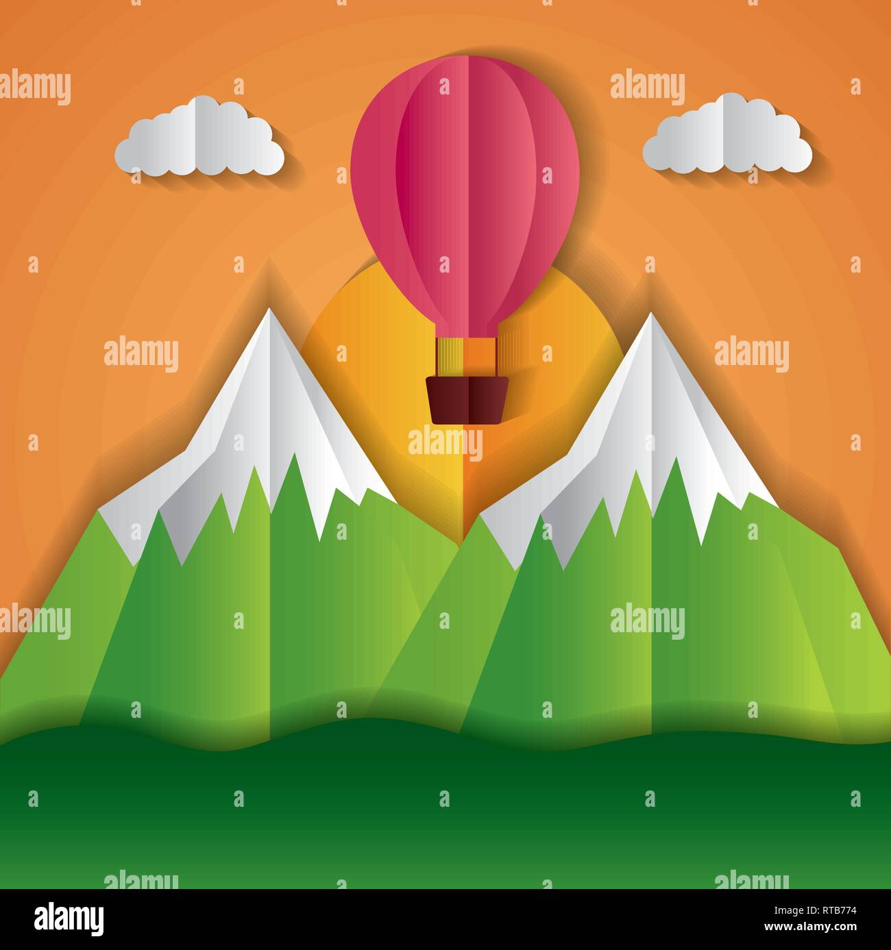 paper origami landscape Stock Vector Image & Art - Alamy