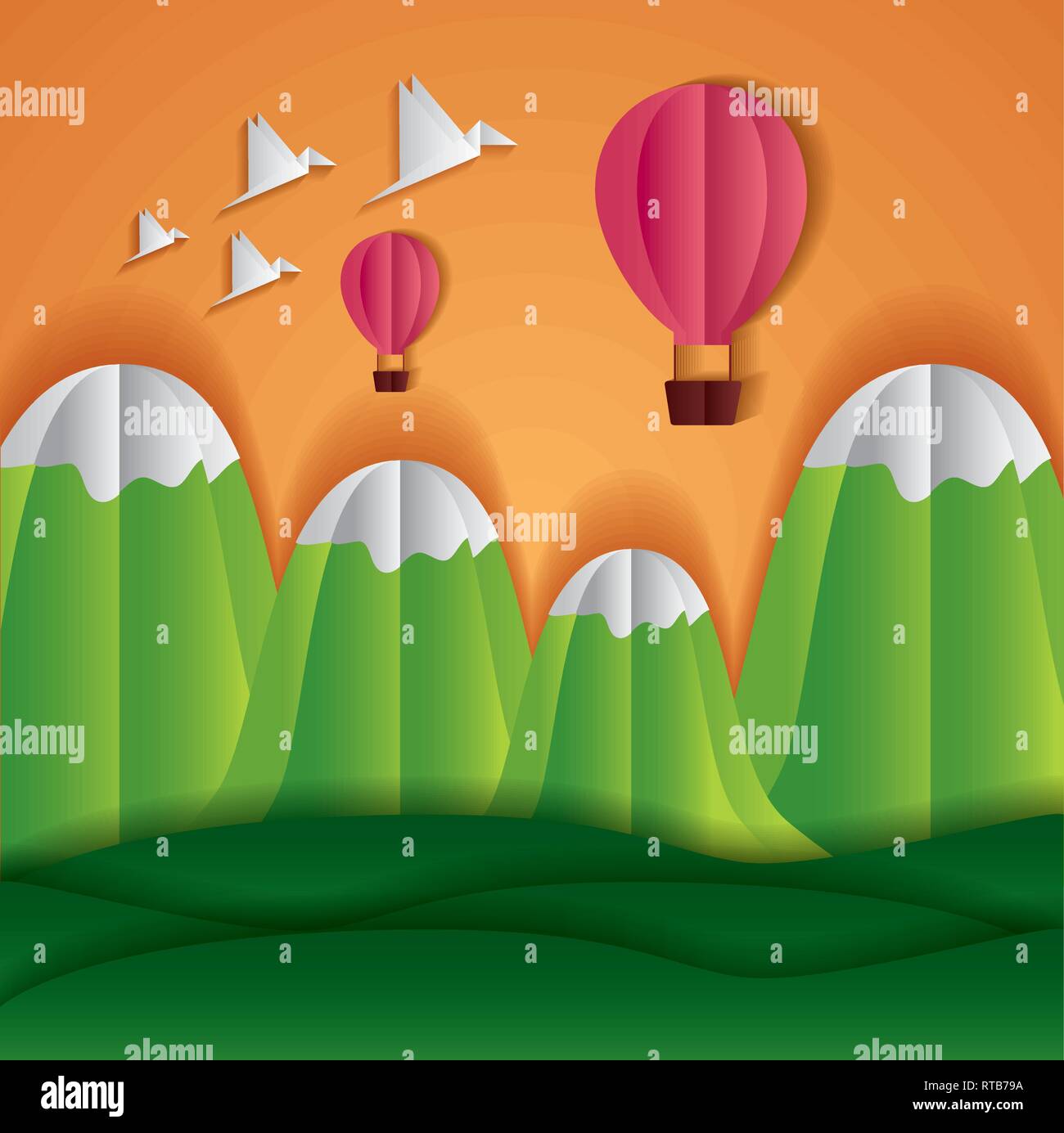 paper origami landscape Stock Vector Image & Art - Alamy