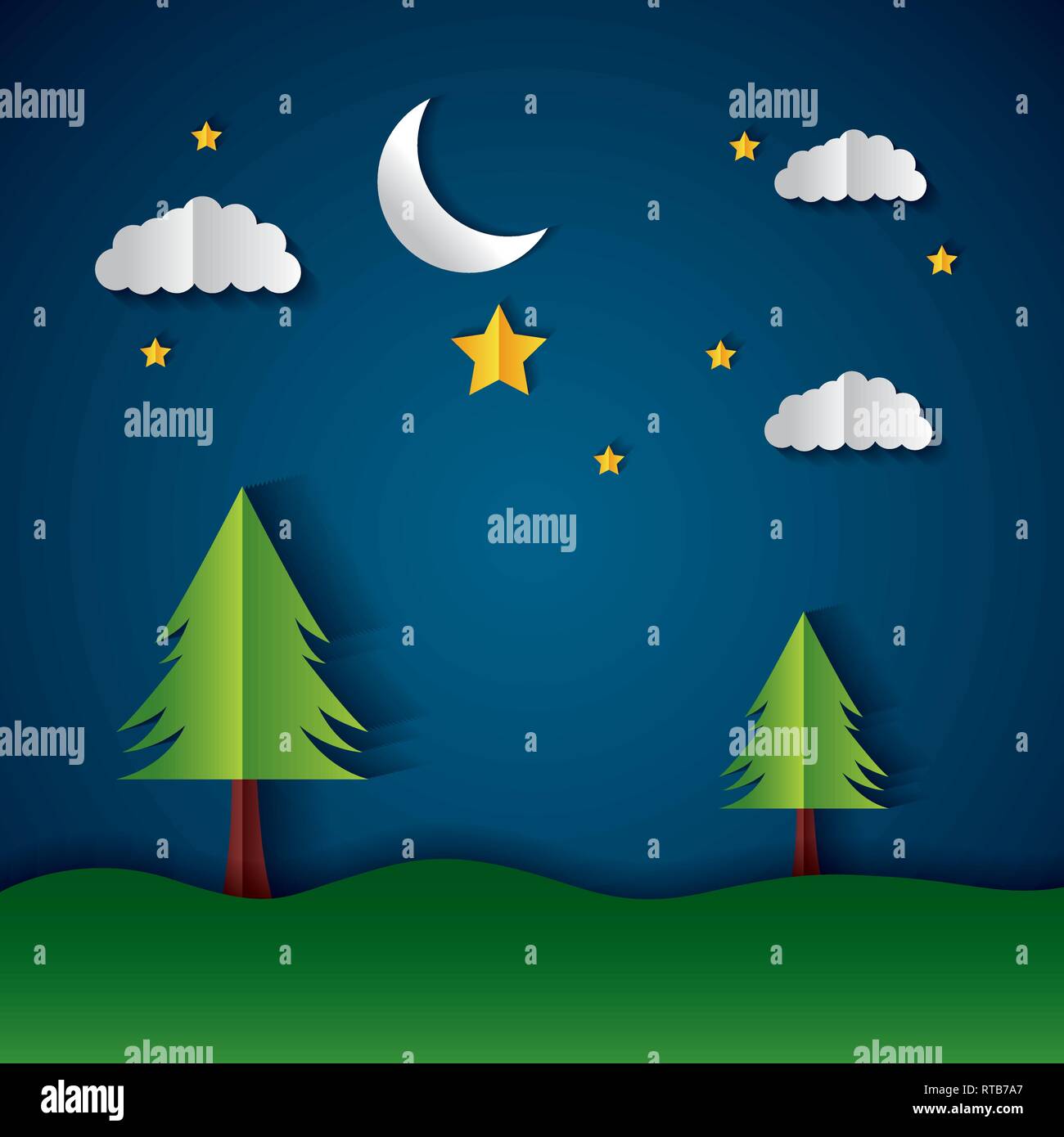 paper origami landscape Stock Vector Image & Art - Alamy