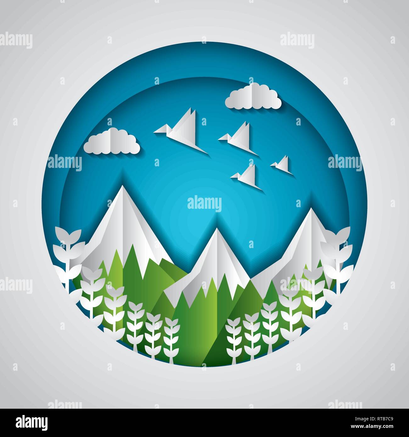 paper origami landscape Stock Vector Image & Art - Alamy