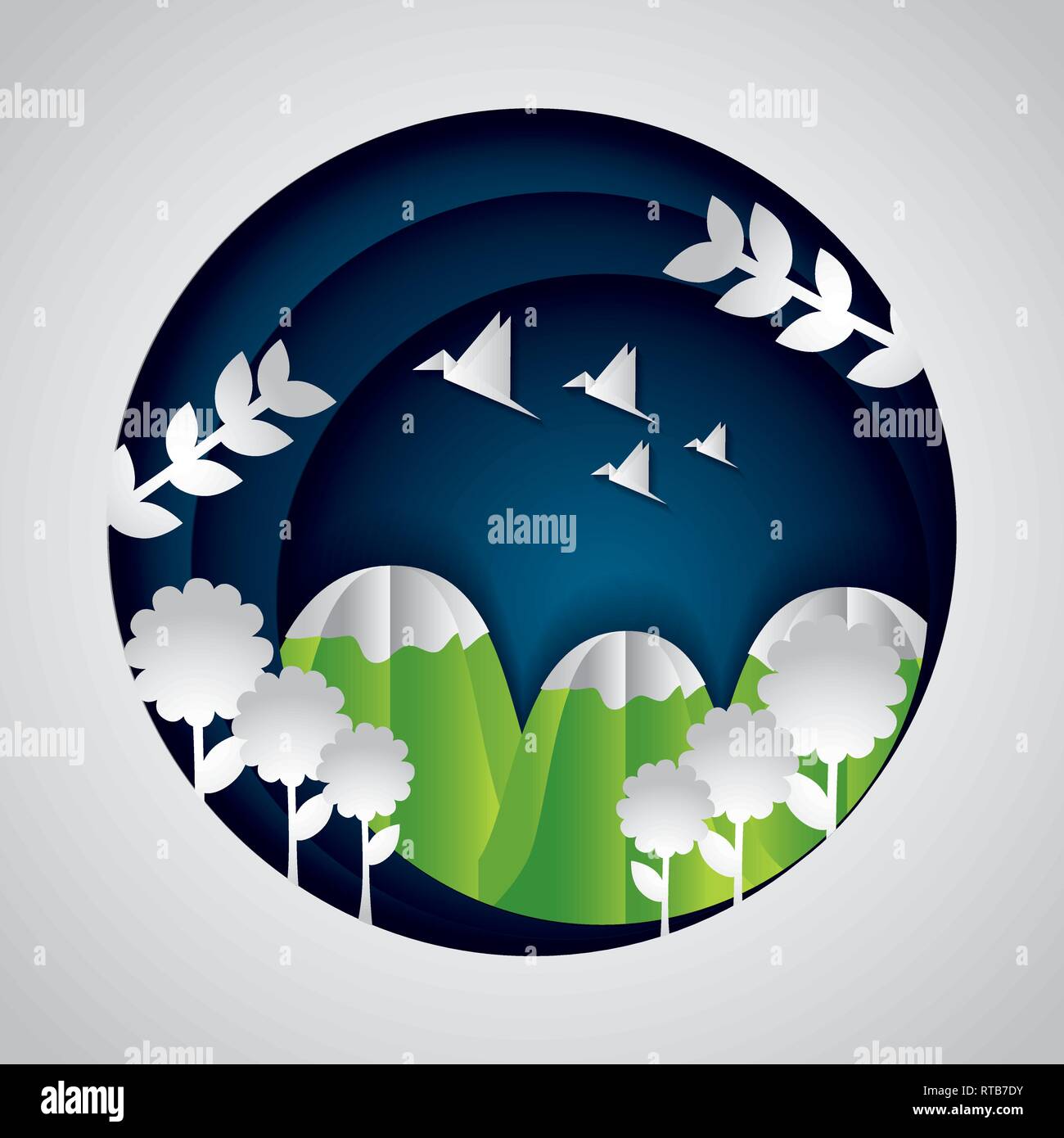 paper origami landscape Stock Vector Image & Art - Alamy