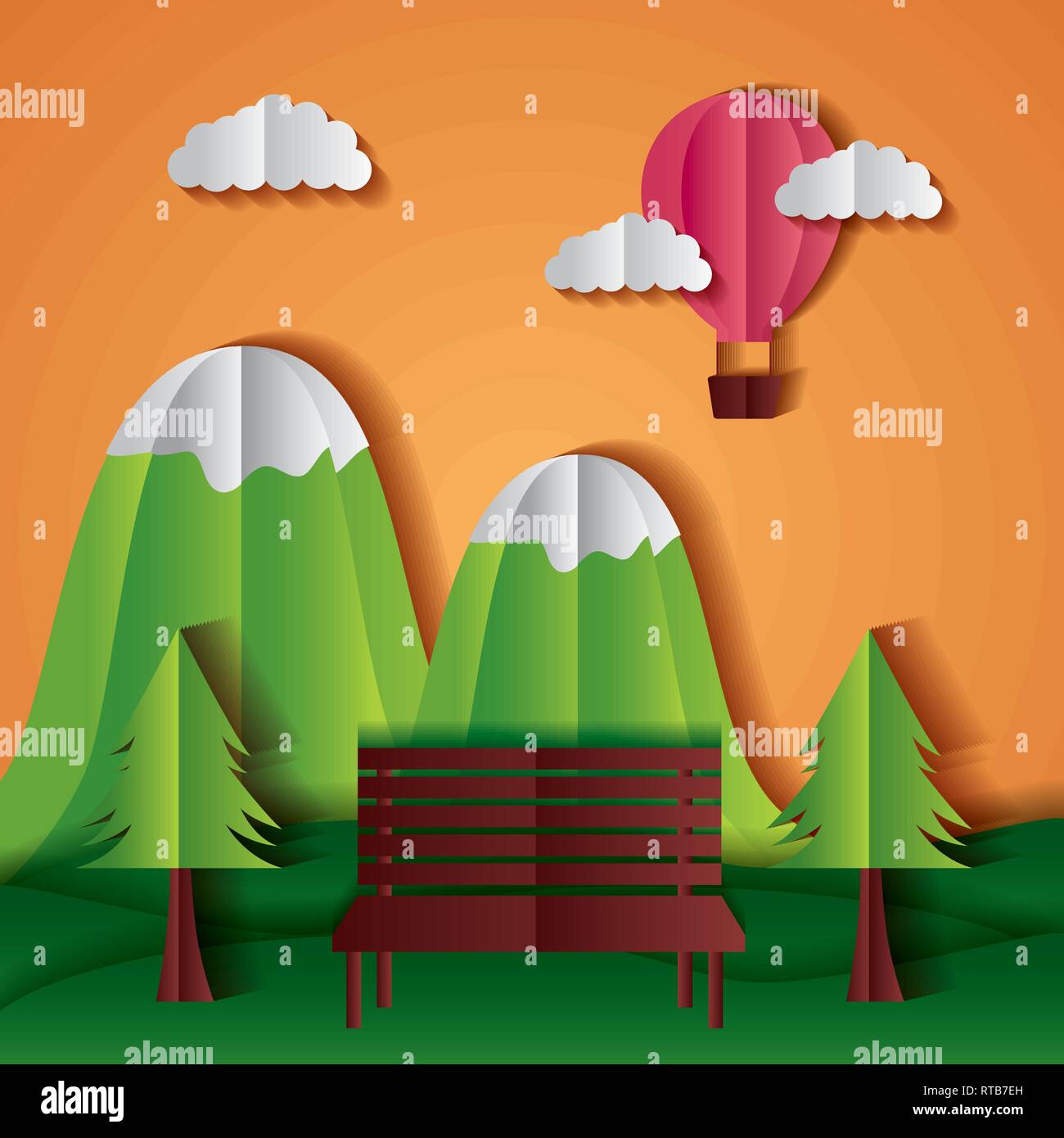 paper origami landscape Stock Vector Image & Art - Alamy