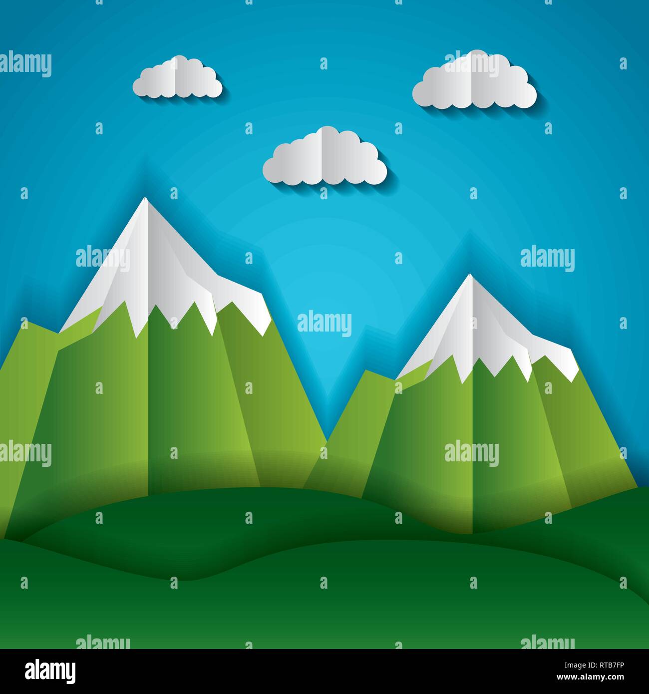 paper origami landscape Stock Vector Image & Art - Alamy