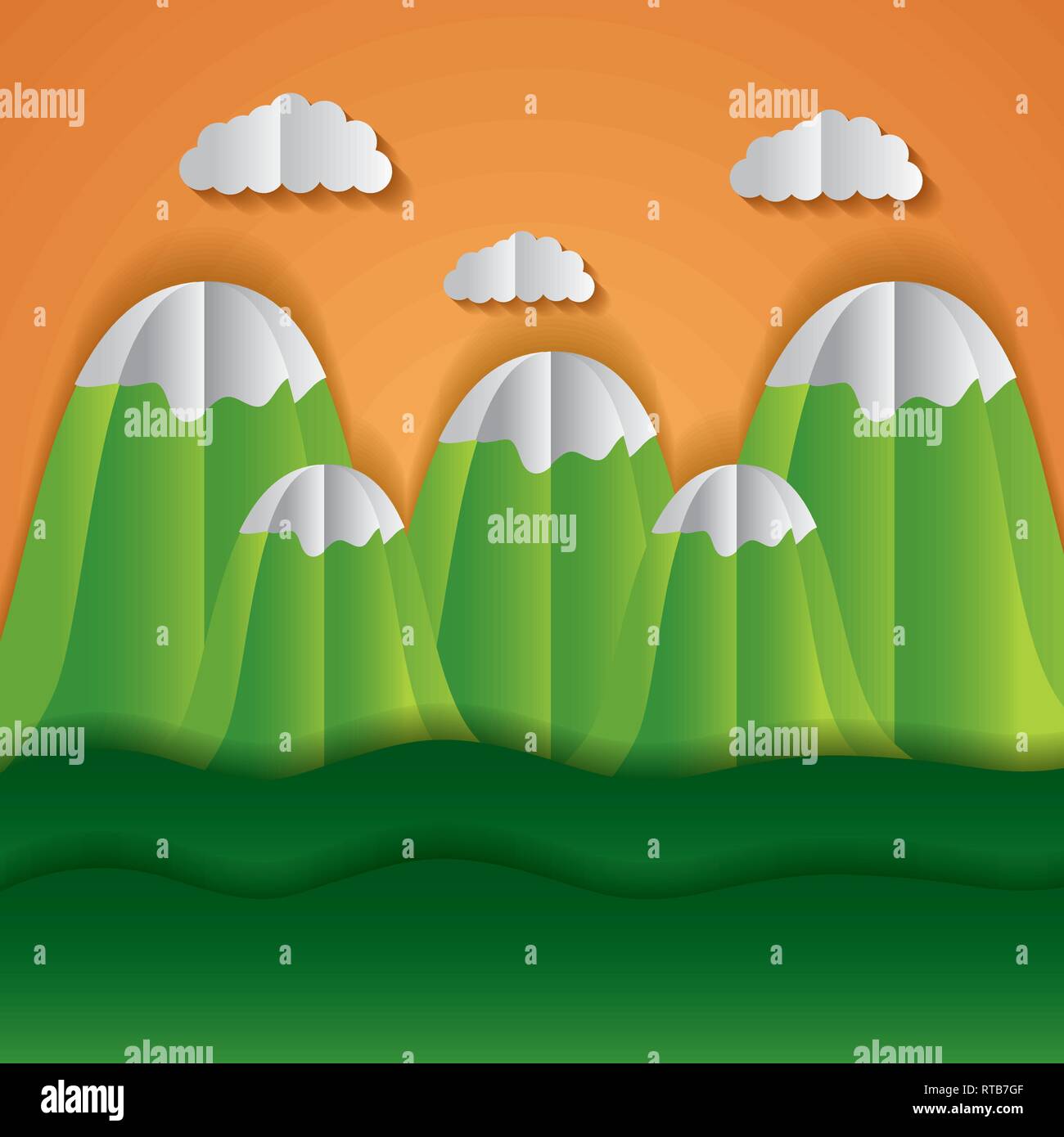 paper origami landscape Stock Vector Image & Art - Alamy