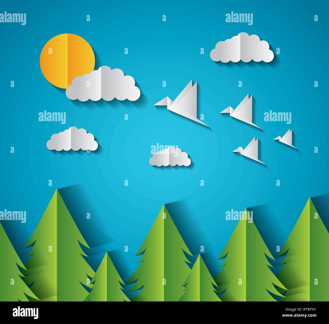 paper origami landscape Stock Vector Image & Art - Alamy