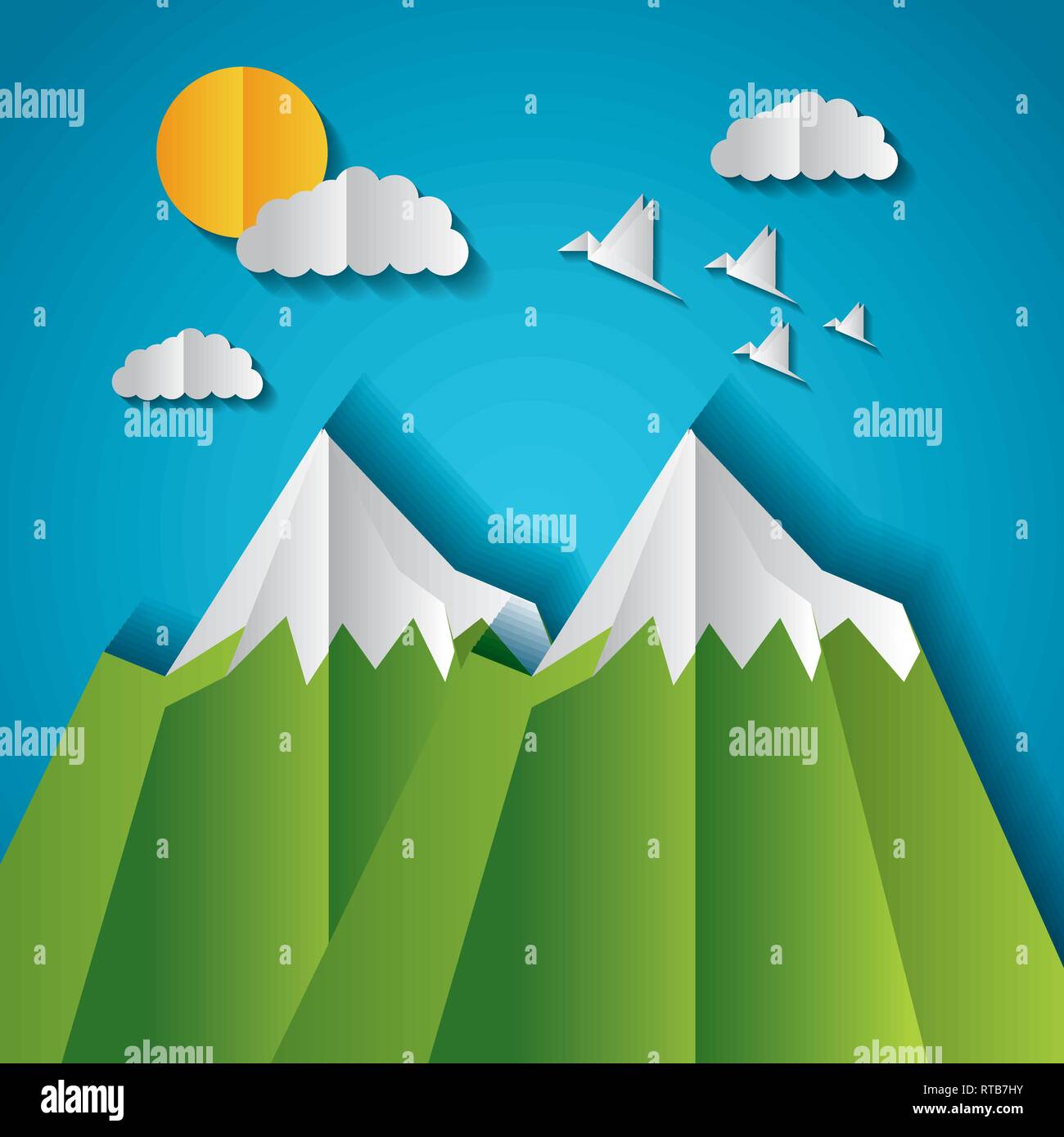 paper origami landscape Stock Vector Image & Art - Alamy