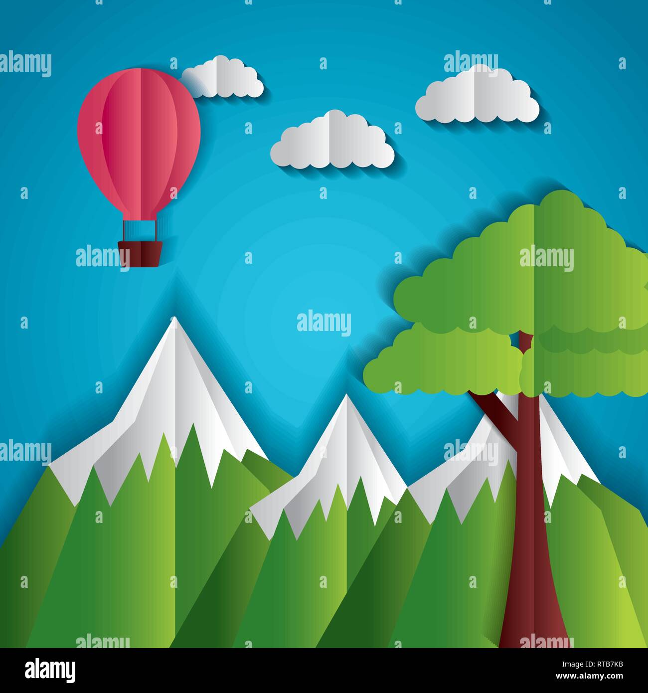 paper origami landscape Stock Vector Image & Art - Alamy