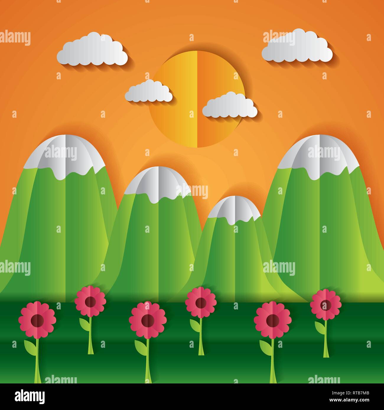 paper origami landscape Stock Vector Image & Art - Alamy