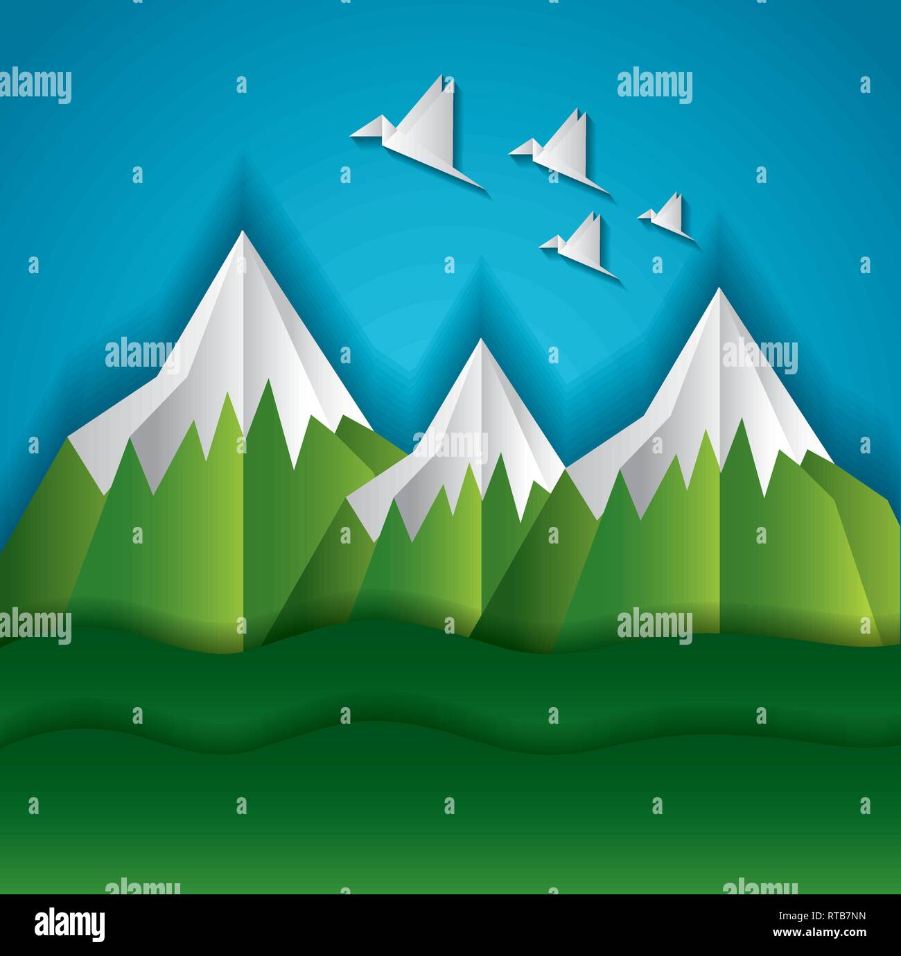 paper origami landscape Stock Vector Image & Art - Alamy