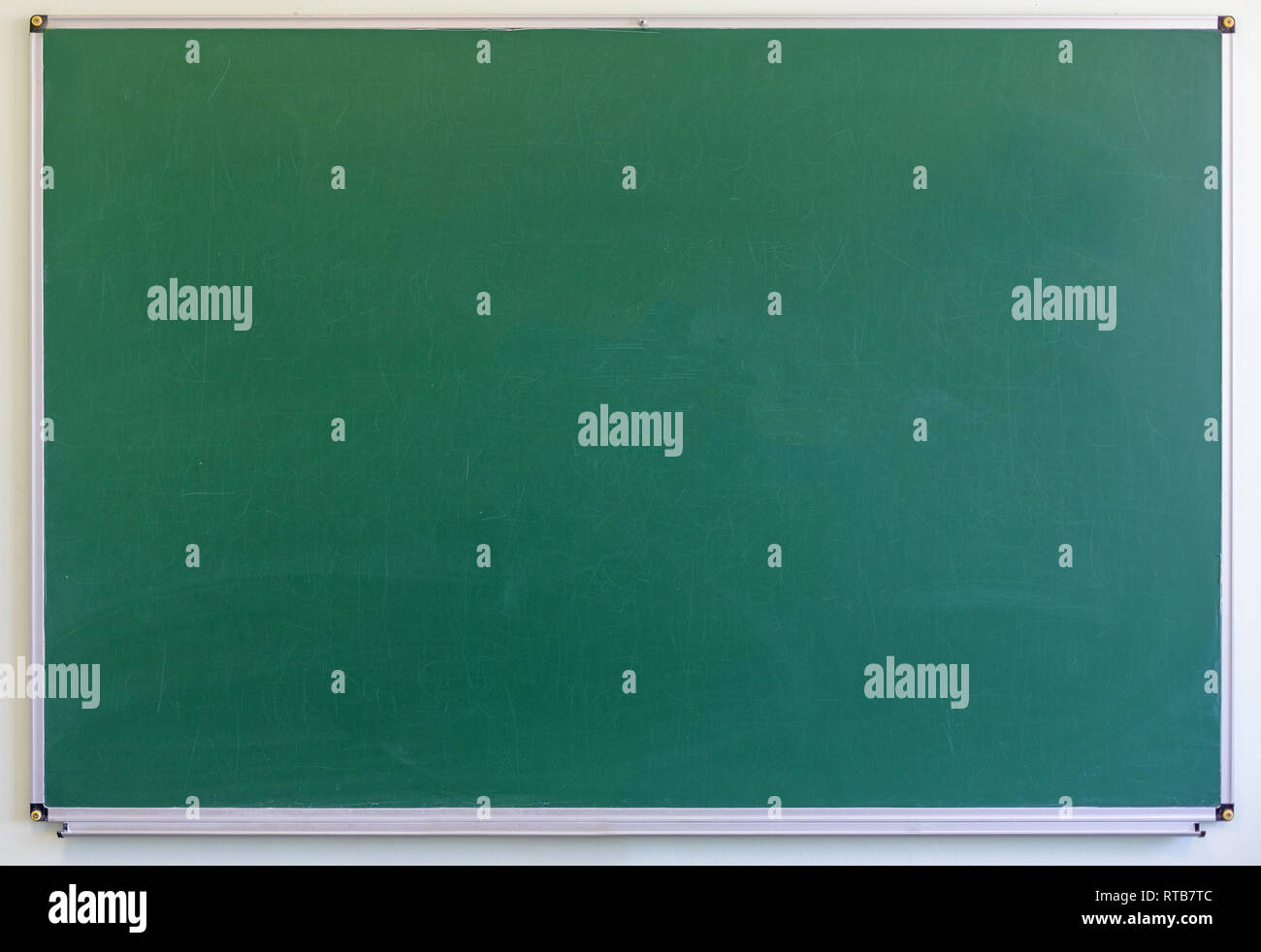 Blackboard with wooden frame, dirty chalkboard. Green color Stock Photo ...