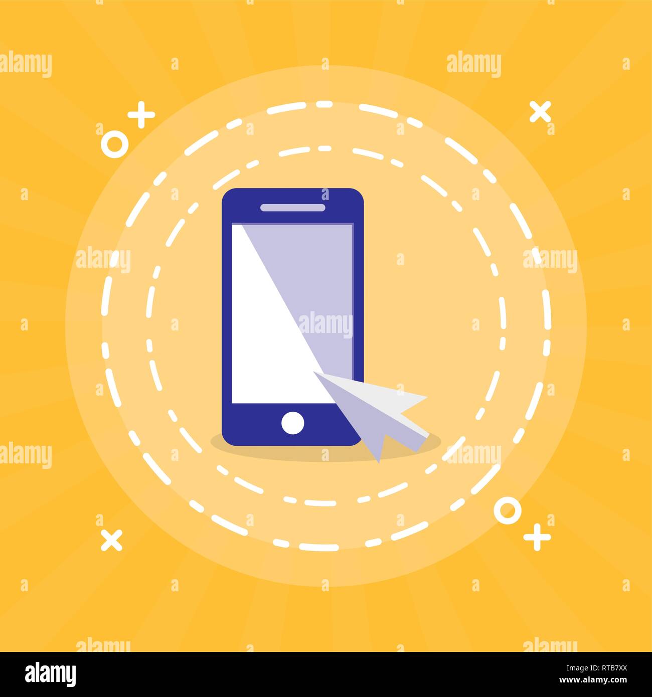 smartphone with mouse cursor vector illustration design Stock Vector ...