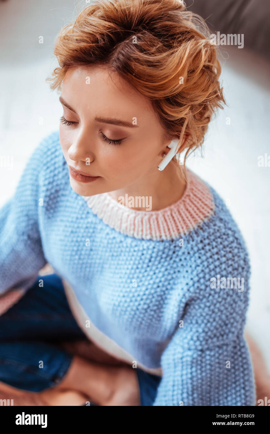 Face of a nice relaxed young woman Stock Photo - Alamy