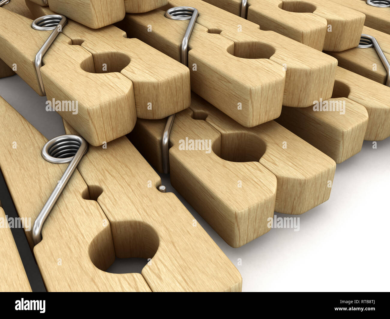 Wooden clothespins. Image with clipping path Stock Photo - Alamy