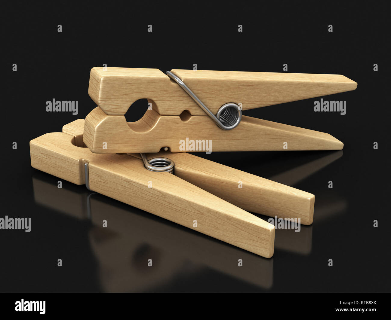 Wooden clothespins. Image with clipping path Stock Photo - Alamy