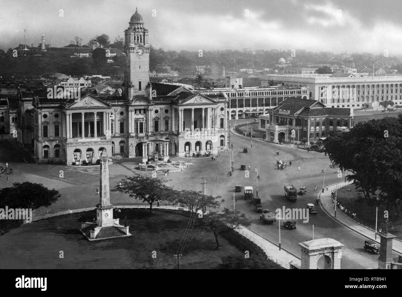 Malaysia, Singapore, the Town Hall and the Post Office, 1920-30 Stock ...