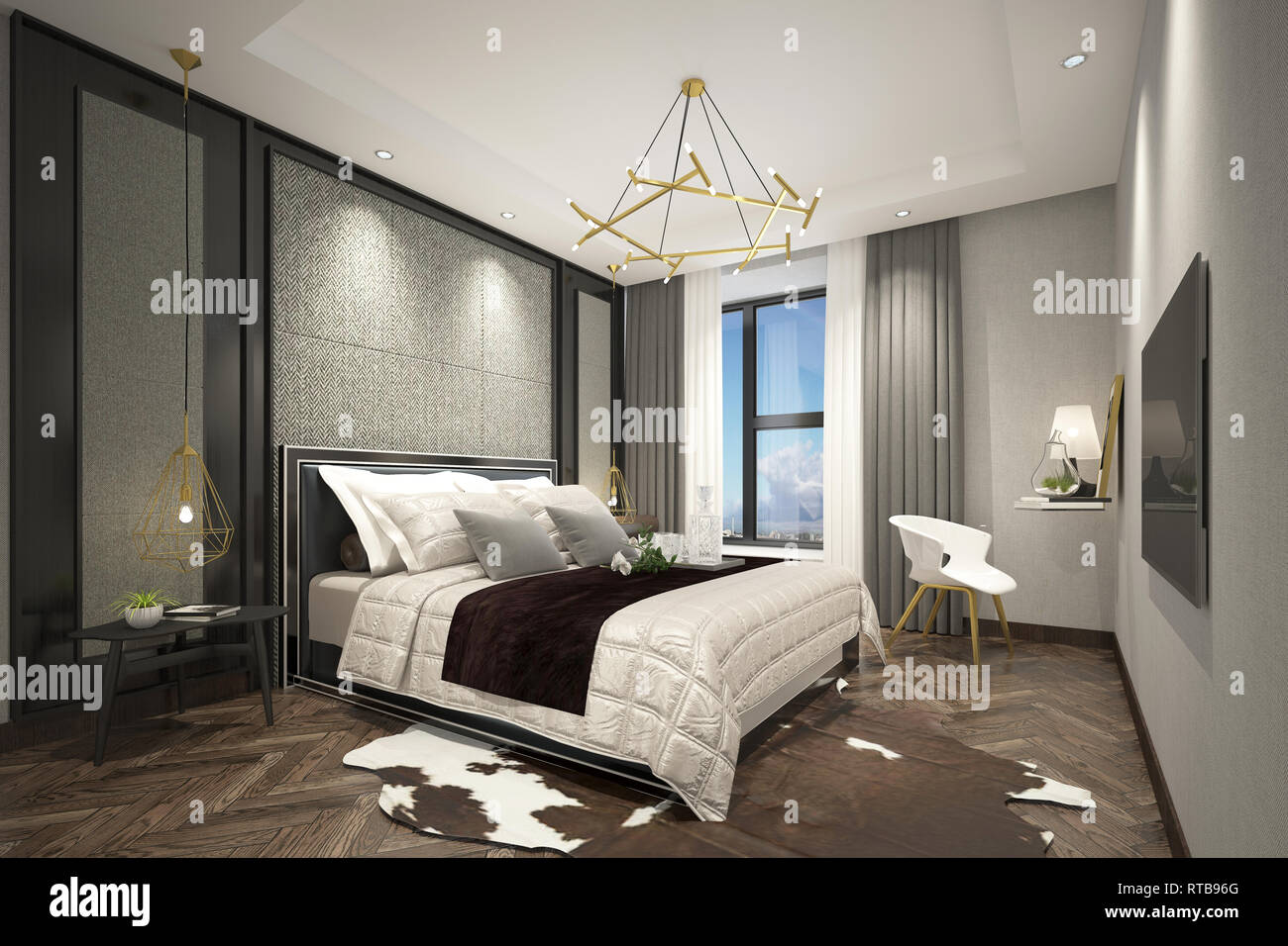 3d render of hotel room Stock Photo - Alamy