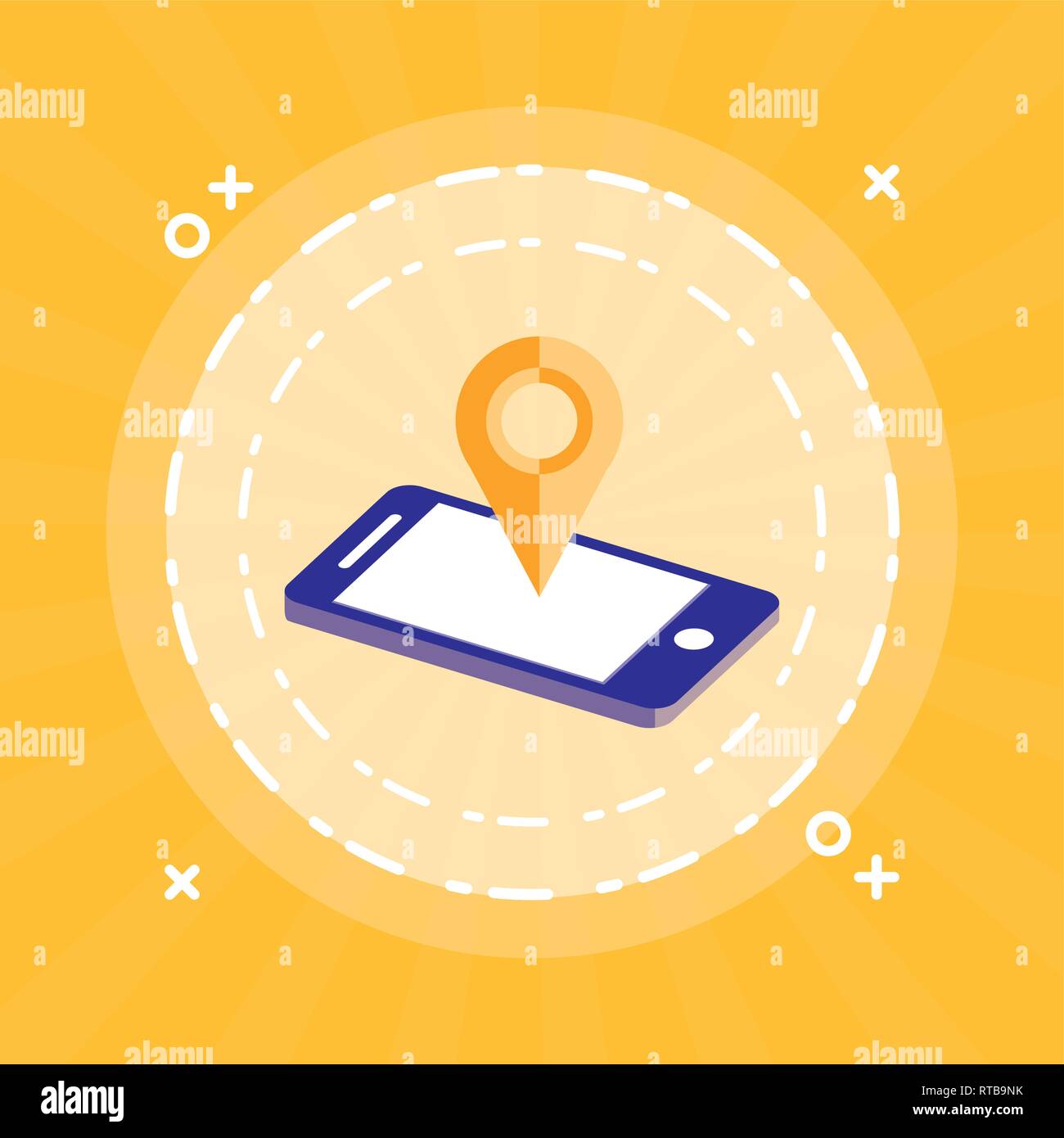 smartphone with pin location vector illustration design Stock Vector ...