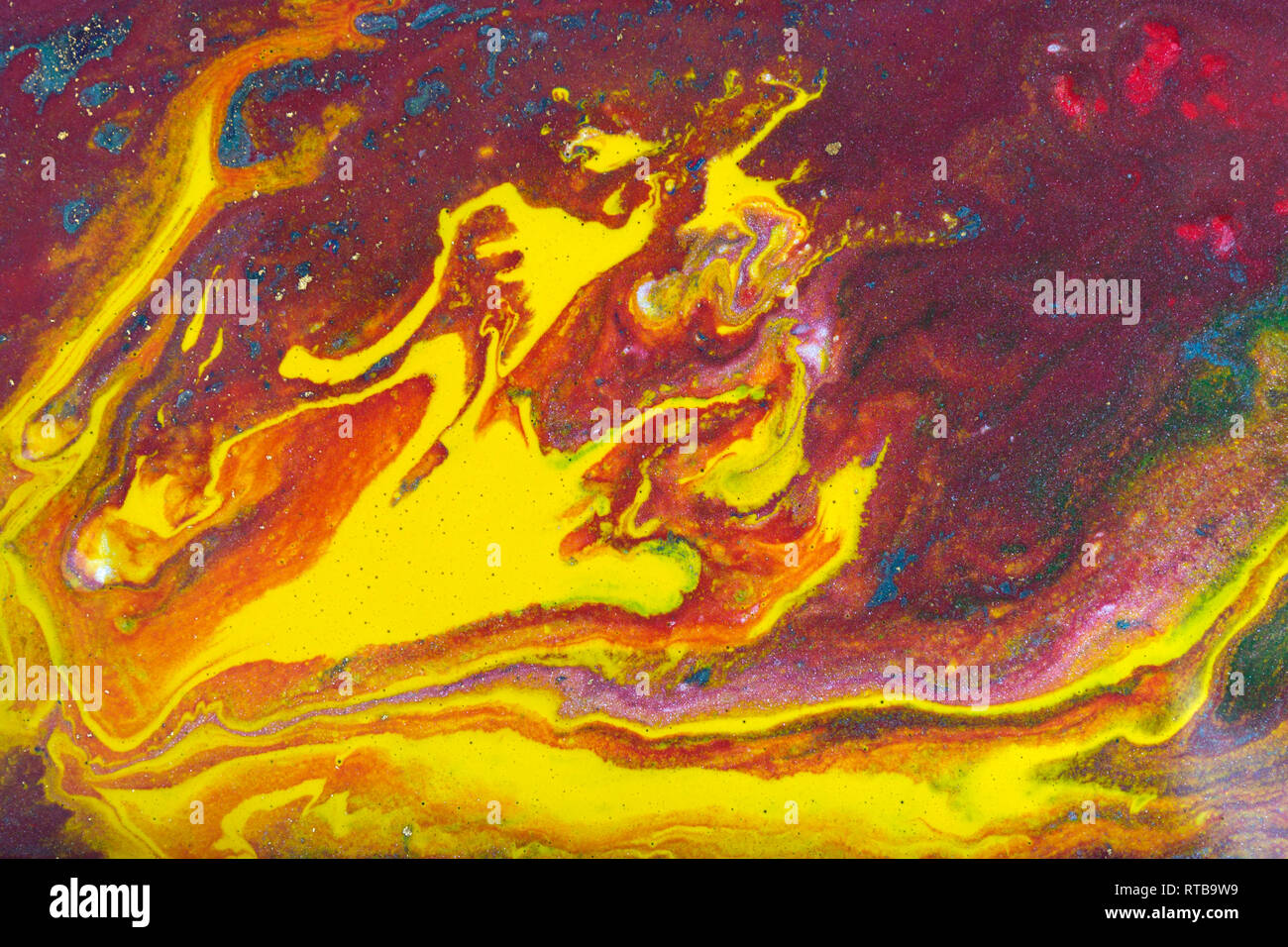 Red and yellow marbling pattern. Golden marble liquid texture Stock ...