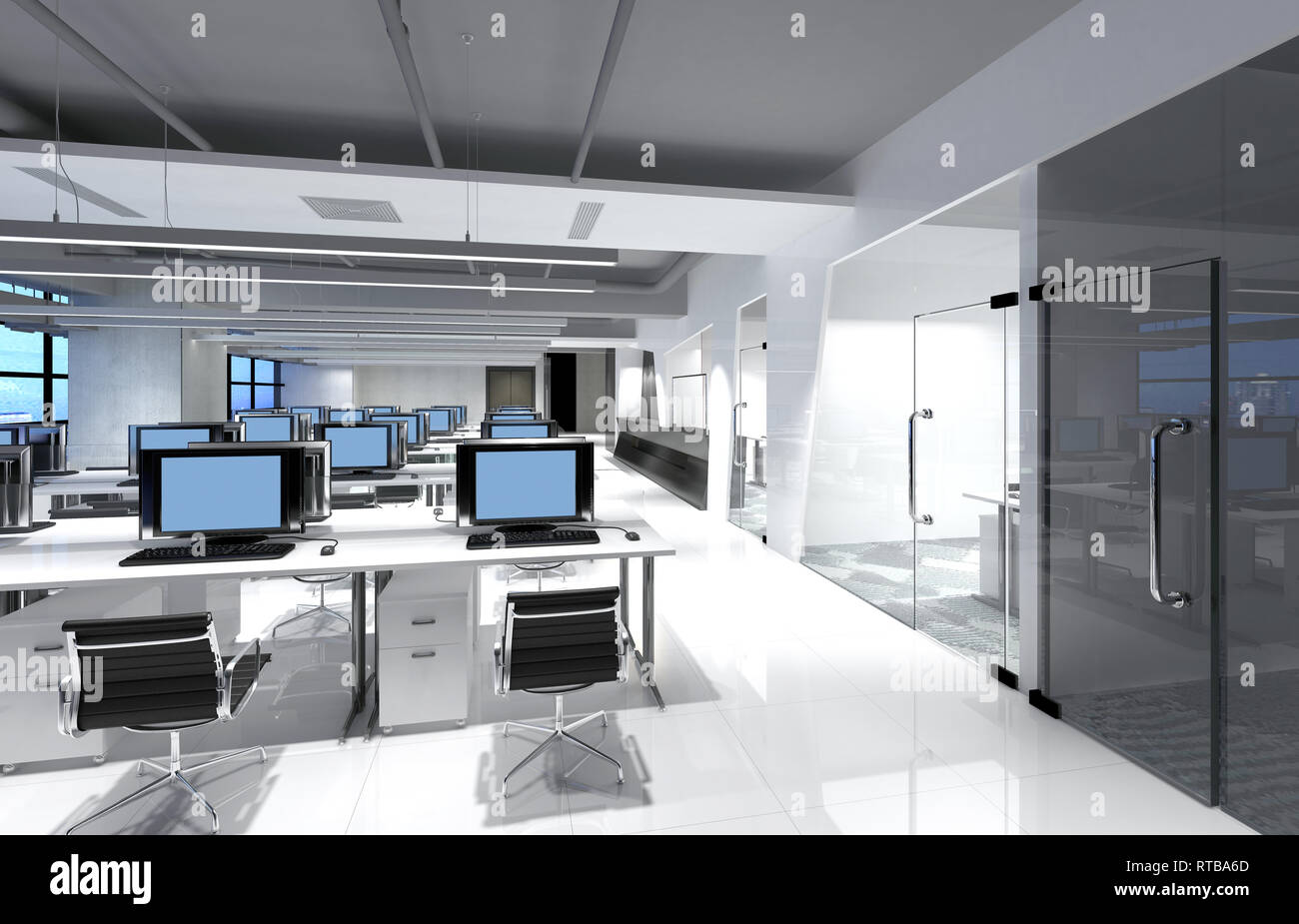3d render working space Stock Photo - Alamy