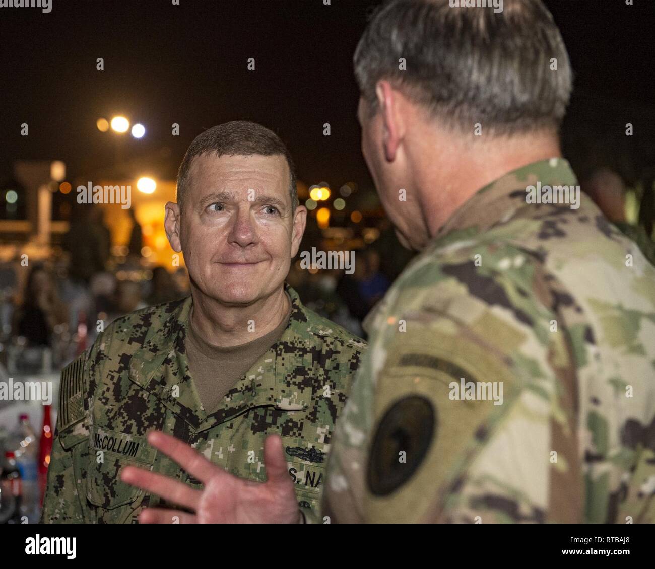 DJIBOUTI - Chief of Navy Reserve Vice Adm. Luke McCollum, speaks with U ...