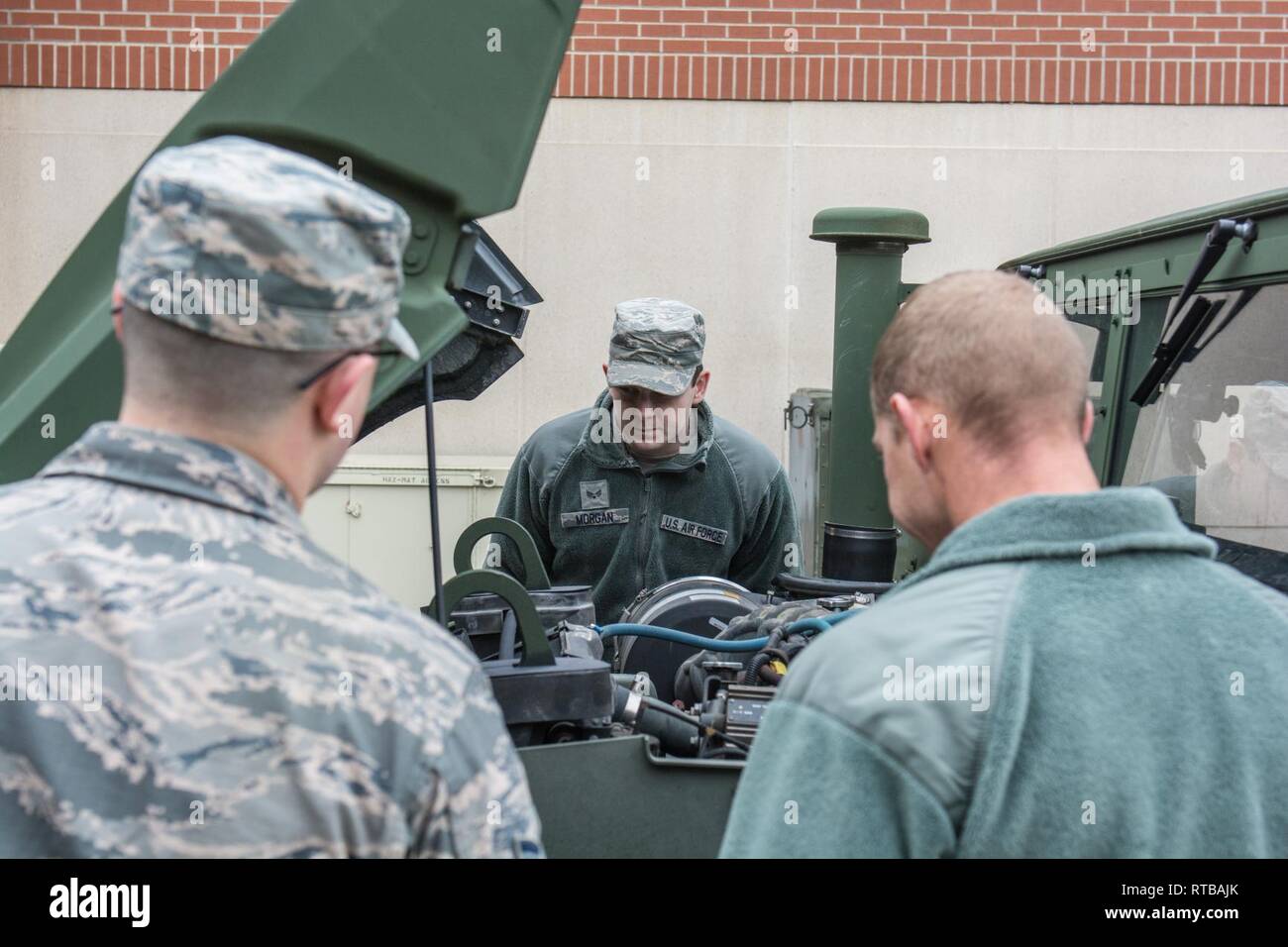 U.S. Air Force Senior Airman Nathan Morgan, a firefighter with the ...