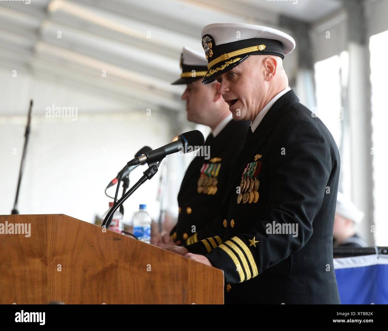 GROTON, Conn. (Feb. 2, 2019) - Cmdr. Craig Litty, commanding officer of ...