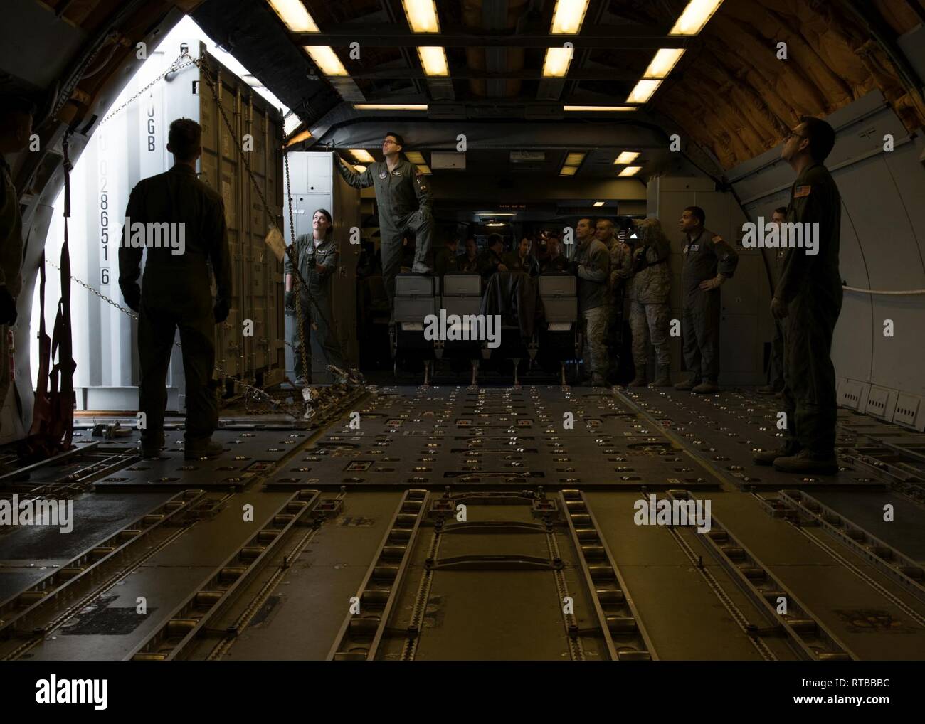 A Bicon container enters the cargo compartment of a KC-10 Extender at ...