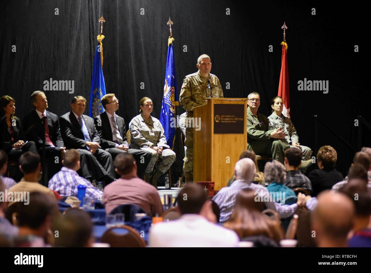 Maj. Gen. Timothy Reisch, Adjutant General for South Dakota, speaks at ...
