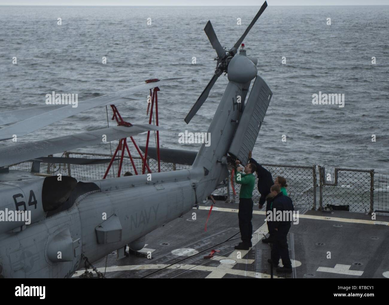 ATLANTIC OCEAN (Feb. 3, 2019) Sailors assigned to the “Grandmasters” of ...