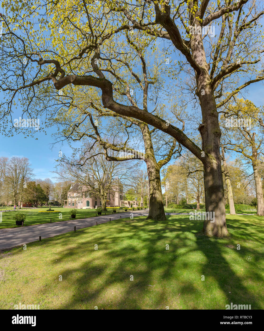 The garden of Keukenhof castle Stock Photo - Alamy