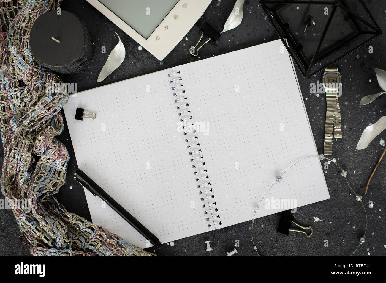 Top view notebook decorated hi-res stock photography and images - Alamy