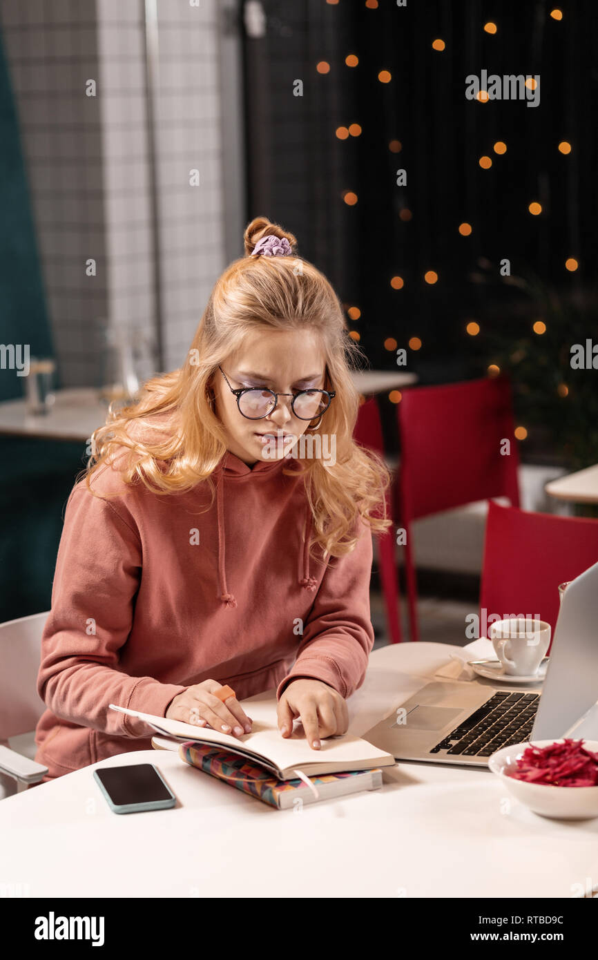 Student reviewing her schedule for the week and finding something ...