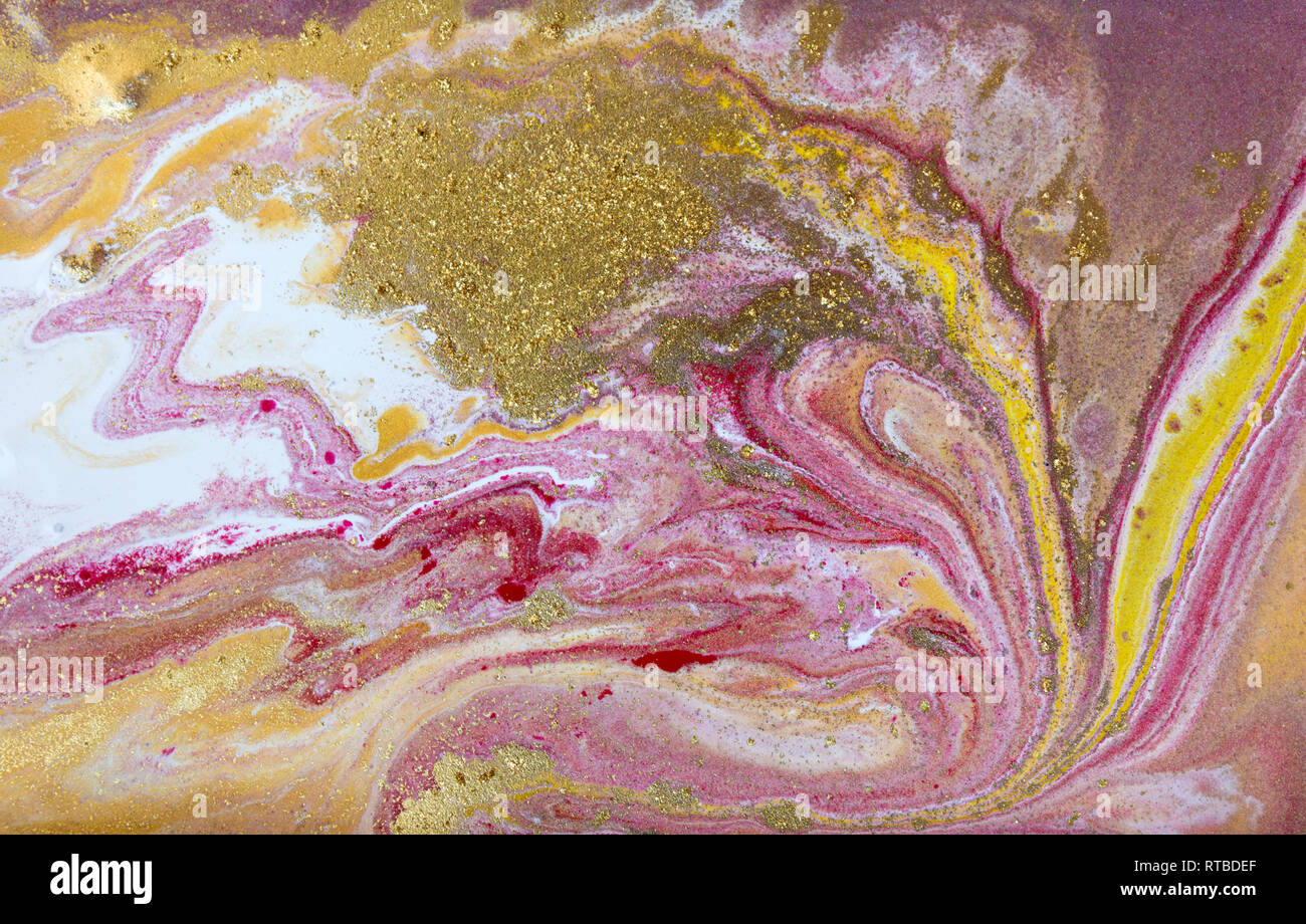 Red and gold marbling pattern. Golden marble liquid texture Stock Photo ...