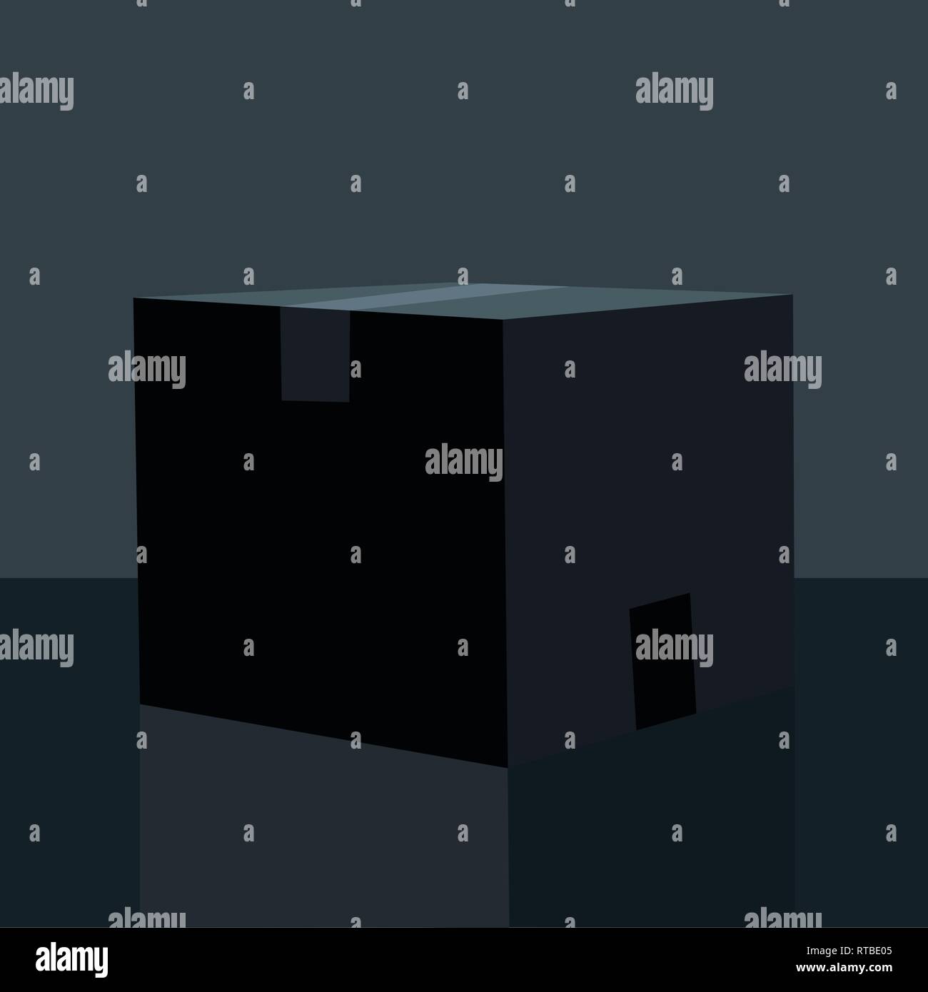 Black Box Mockup on dark background. Black box with a closed lid on a ...