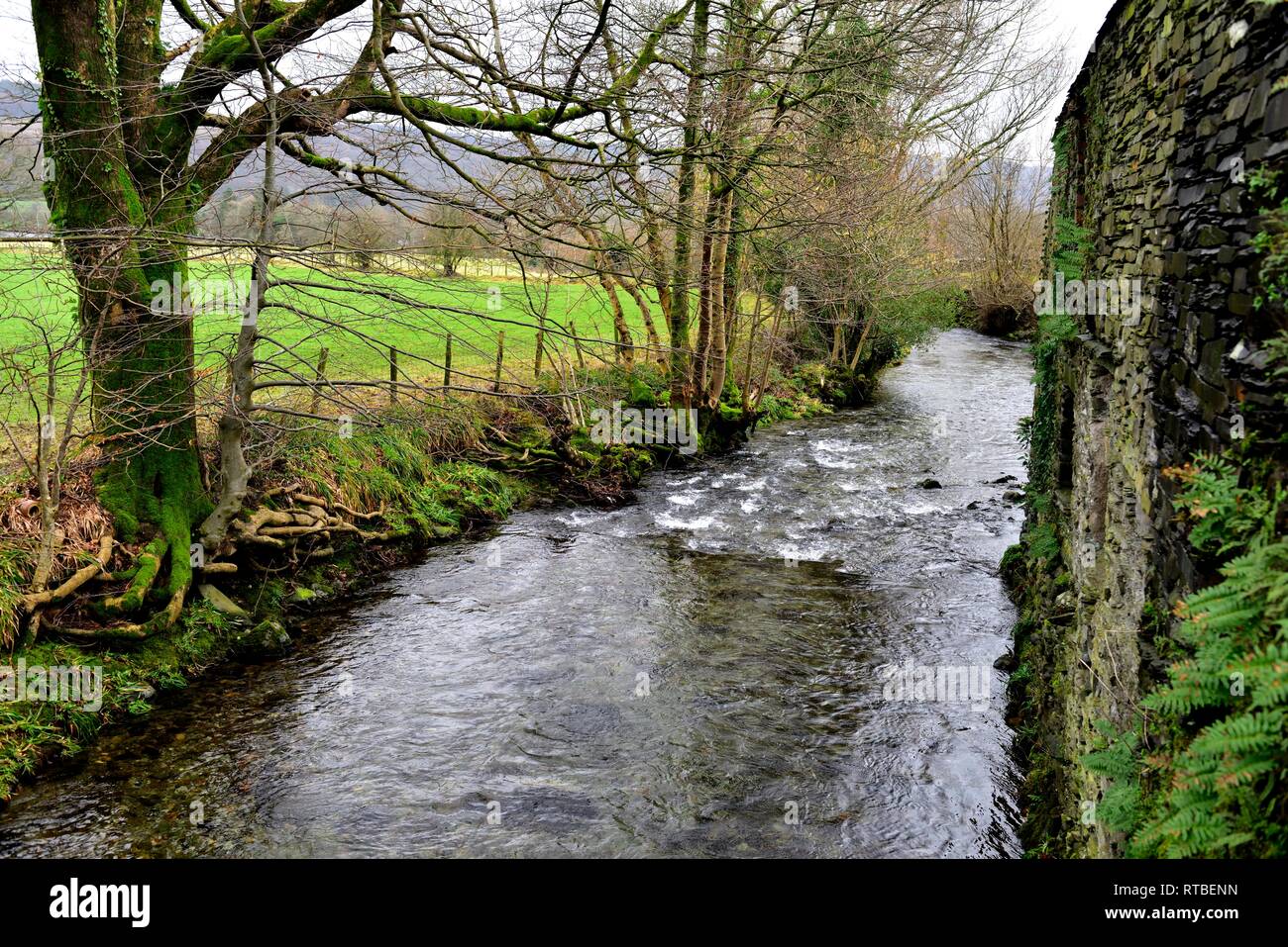 Church Beck River,Coniston,Cumbria,Lake District,England,UK Stock Photo ...
