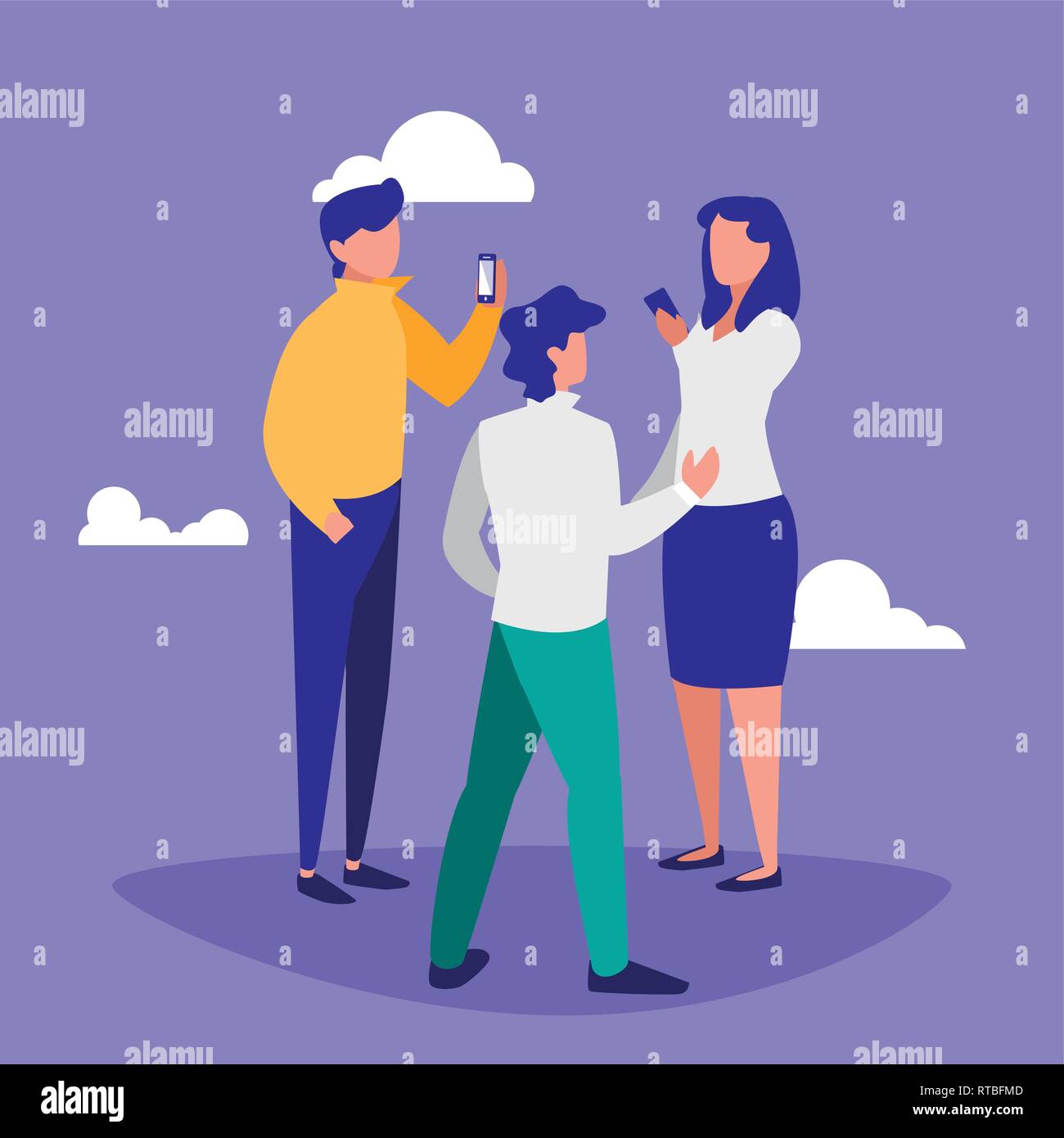 group of people using smartphone vector illustration design Stock ...