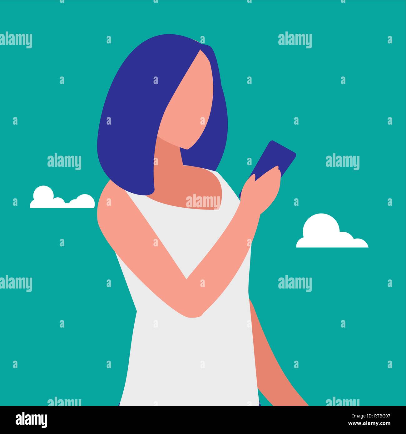 woman using smartphone character vector illustration design Stock ...
