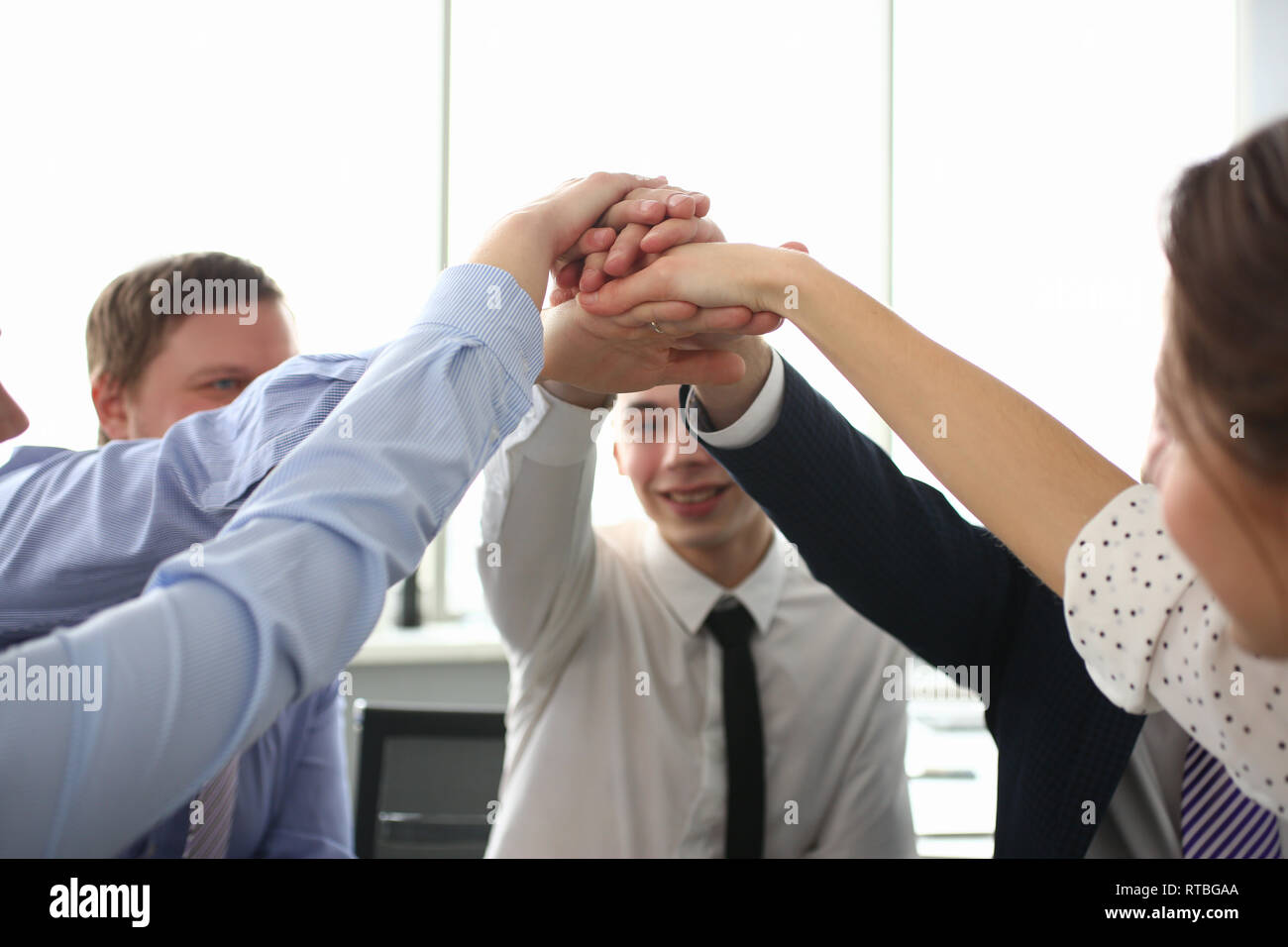 Group of joyful smiling happy people celebrate Stock Photo - Alamy