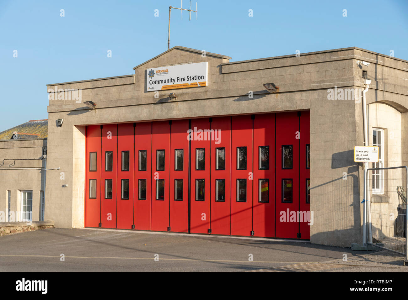 Bude, Cornwall, England UK. February 2019. The Community fire station ...