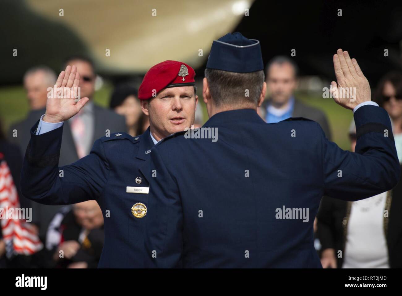U.S. Air Force Lt. Gen. Brad Webb, right, commander of Air Force ...