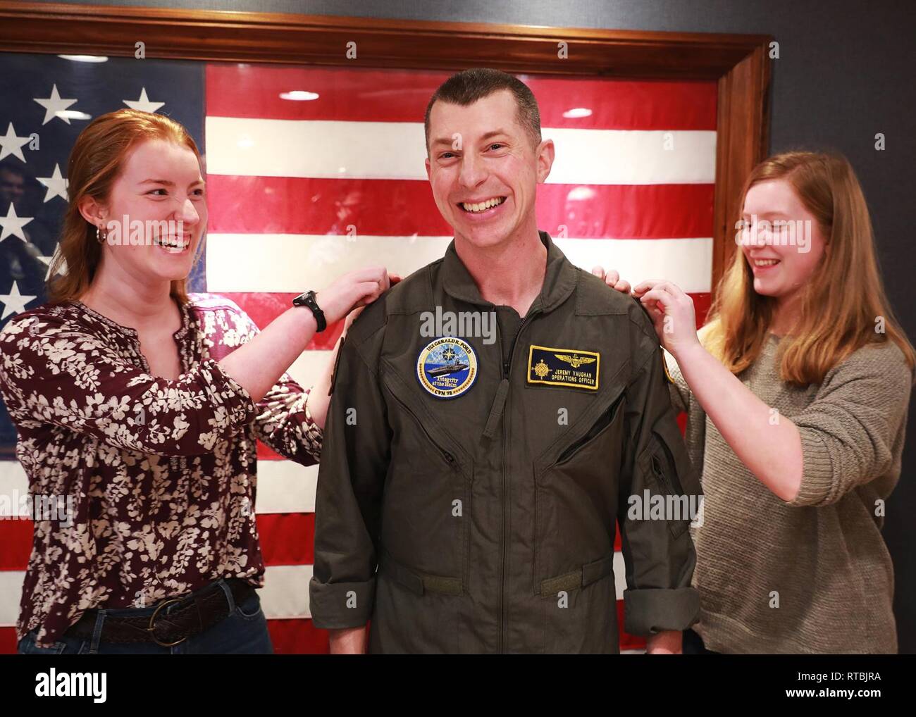 NEWPORT NEWS, Va. (Feb. 8, 2019) Capt. Jeremy Vaughan, from Las Vegas ...