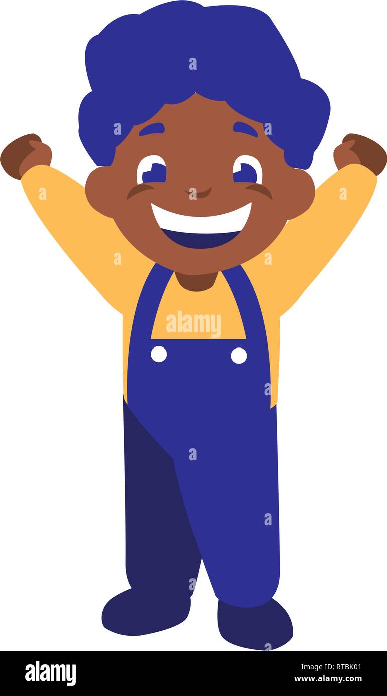 happy black boy celebrating vector illustration design Stock Vector ...