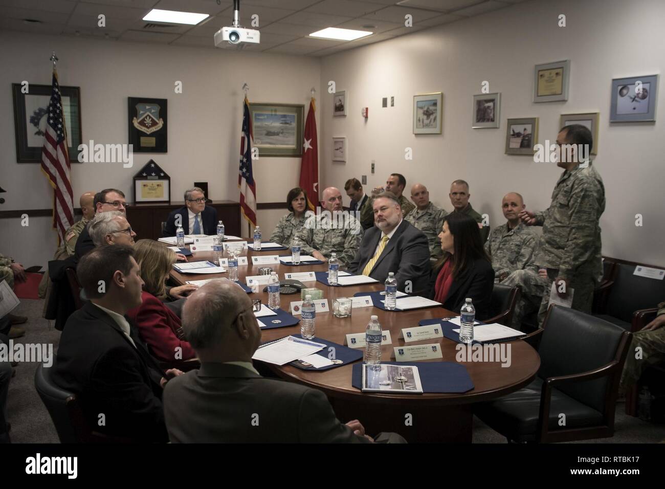 Ohio Governor Mike DeWine is briefed by Medical Group commander, Col ...