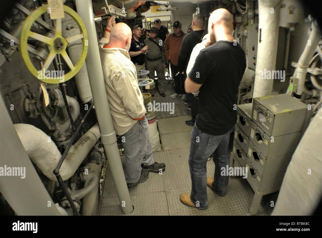 Scenes from a guided Engine Room Tour aboard the USS Wisconsin (BB 64 ...