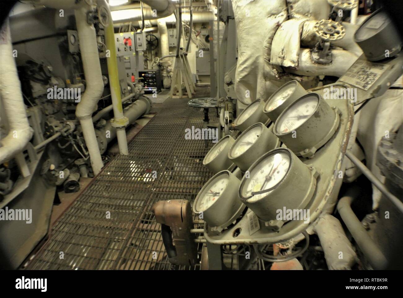 Scenes from a guided Engine Room Tour aboard the USS Wisconsin (BB 64 ...