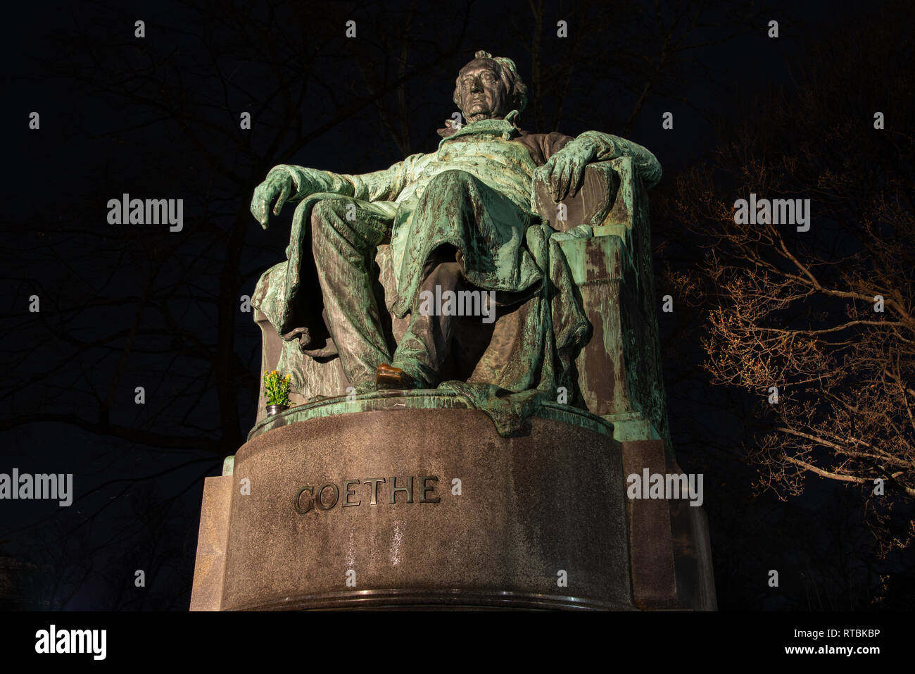 Statue of Goethe (Johann Wolfgang von Goethe) German writer and poet in ...