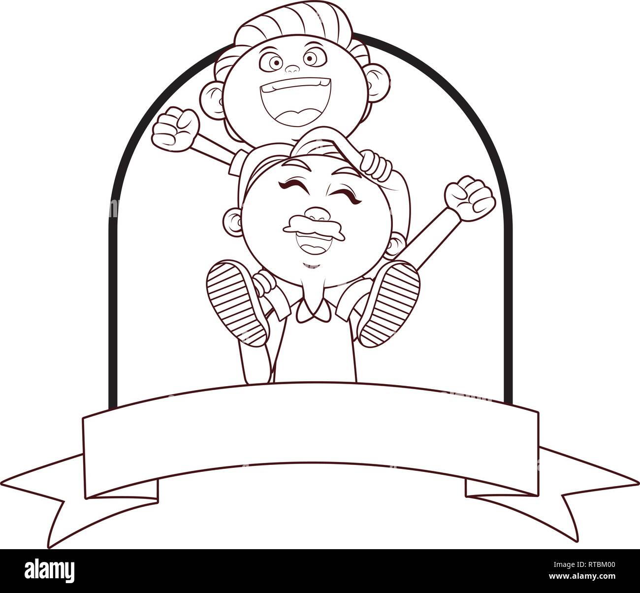 grandfather carrying grandson smiling banner Stock Vector Image & Art ...