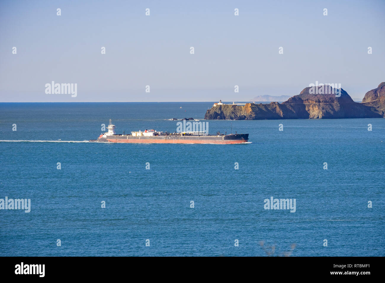 Cargo ship preparing enter hi-res stock photography and images - Alamy