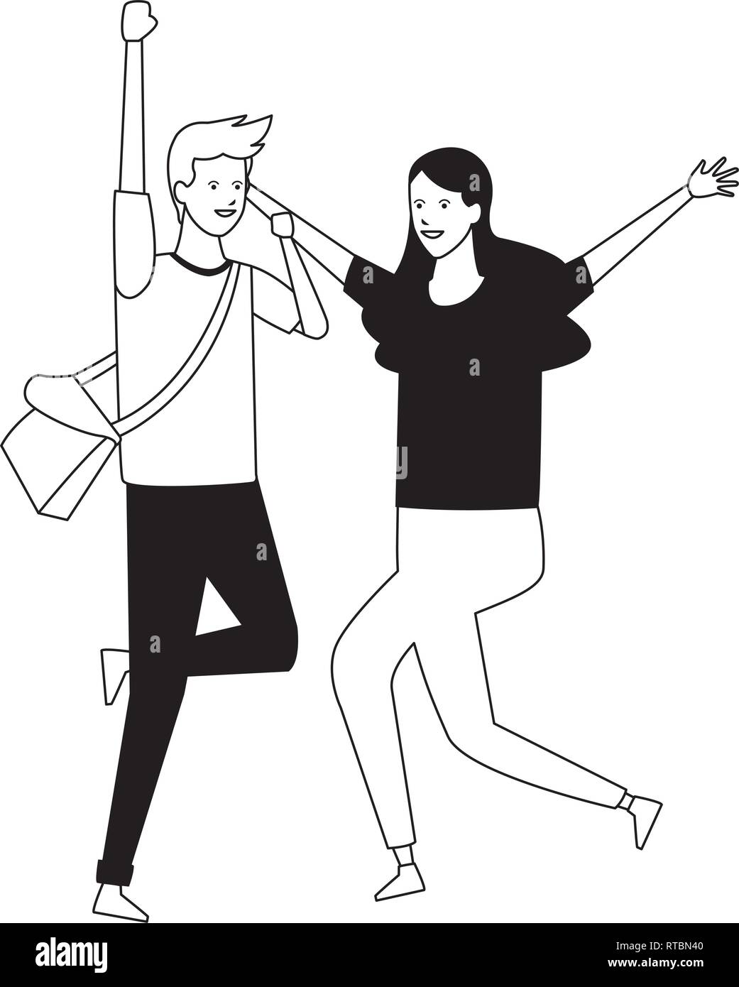 student outfit couple dancing Stock Vector Image & Art - Alamy